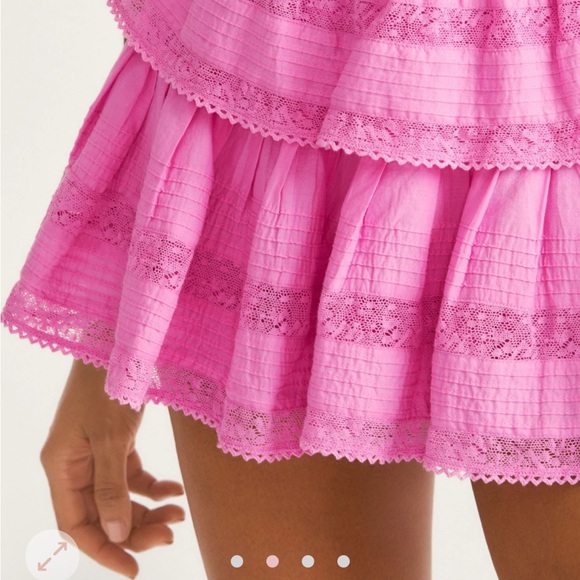 LoveShackFancy | Skirts | Nwt Loveshackfancy Pink Ruffle Mini Skirt ...
